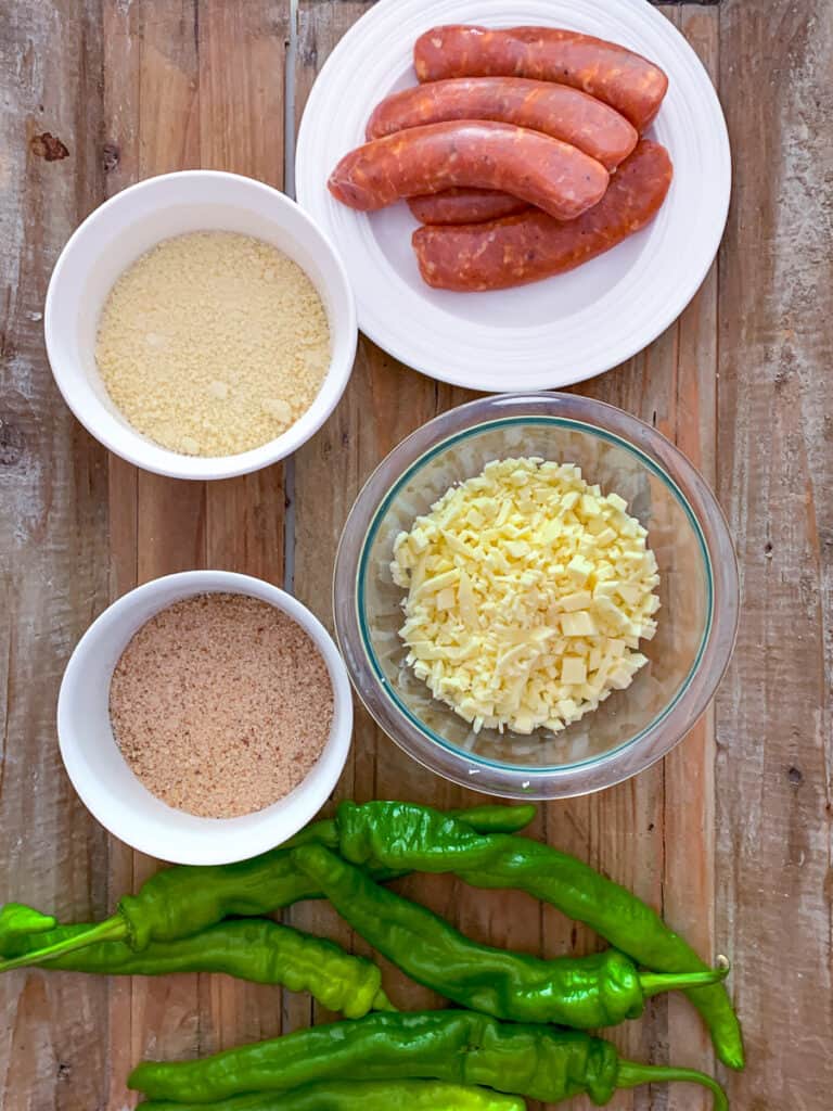 Stuffed Italian Long Hot Peppers (Sausage and Cheese) - Feeling Foodish
