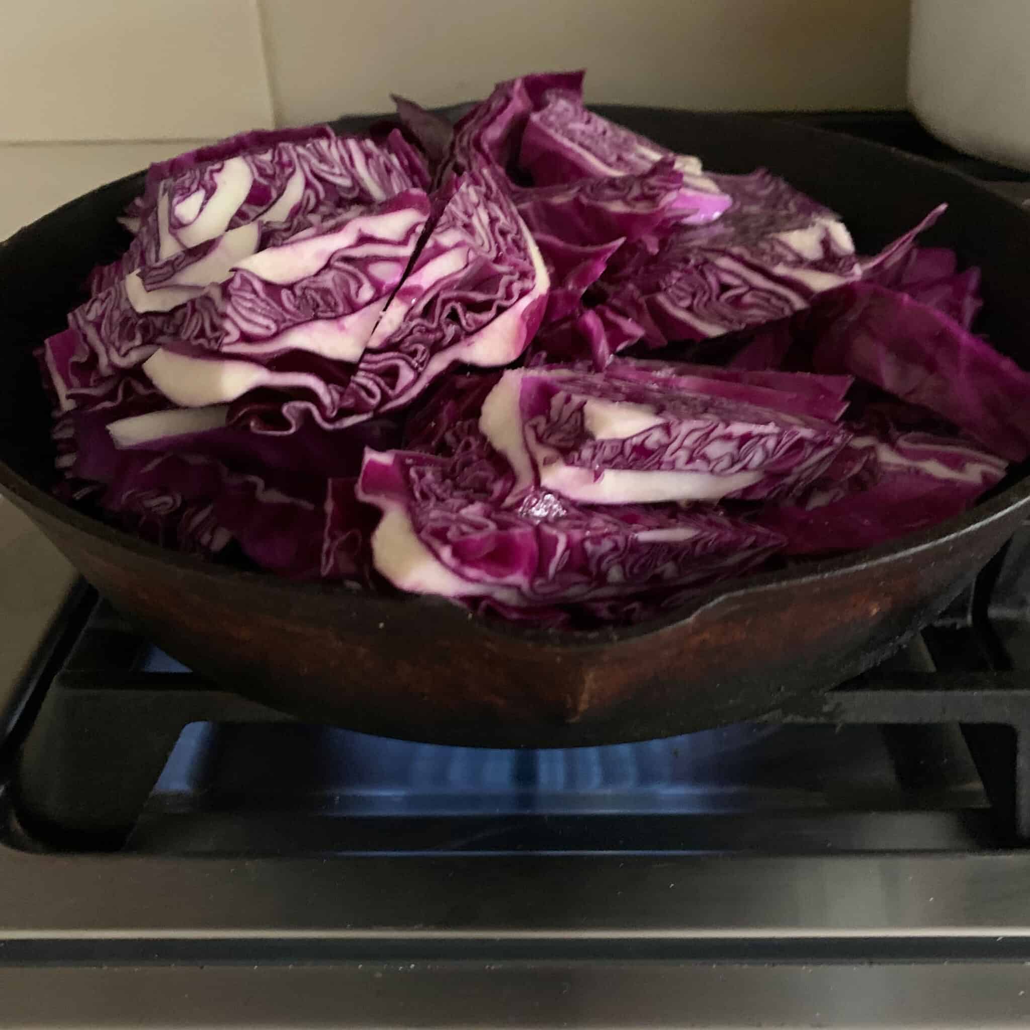 Simple Pan-Roasted Red Cabbage - Feeling Foodish