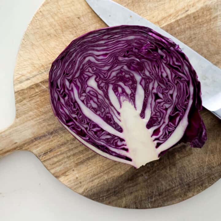Simple Pan-Roasted Red Cabbage - Feeling Foodish