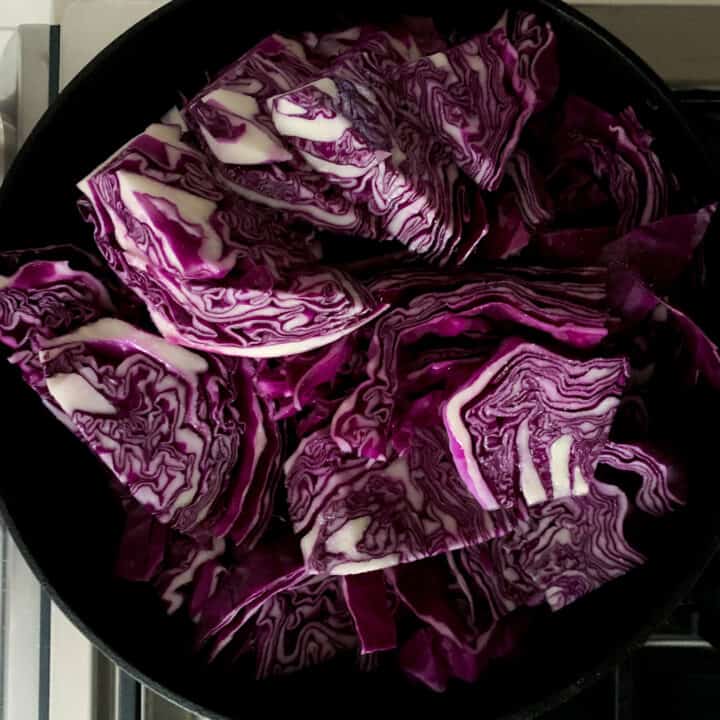 Simple Pan-Roasted Red Cabbage - Feeling Foodish