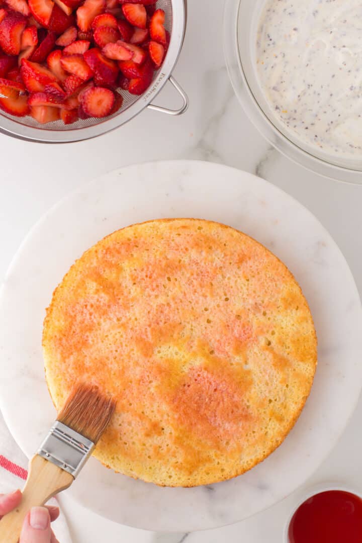 Italian Strawberry Cassata Cake - Feeling Foodish