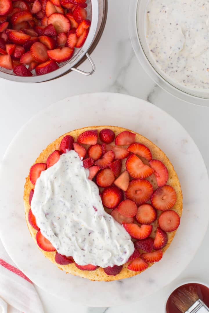 Italian Strawberry Cassata Cake - Feeling Foodish