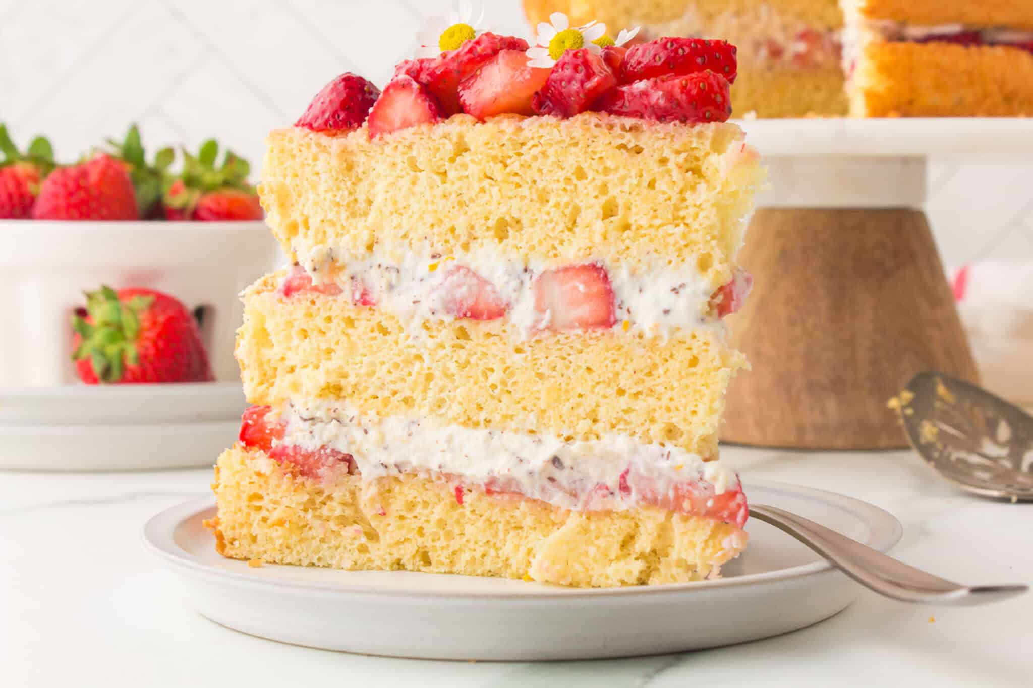 Italian Strawberry Cassata Cake - Feeling Foodish