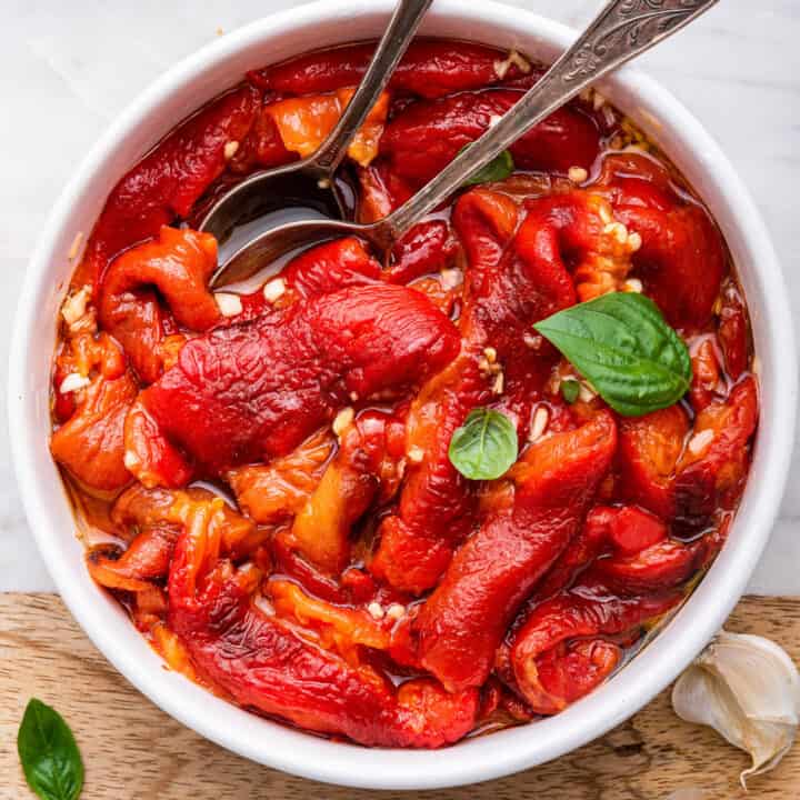 Roasted Red Peppers (Simple and Delicious)! - Feeling Foodish